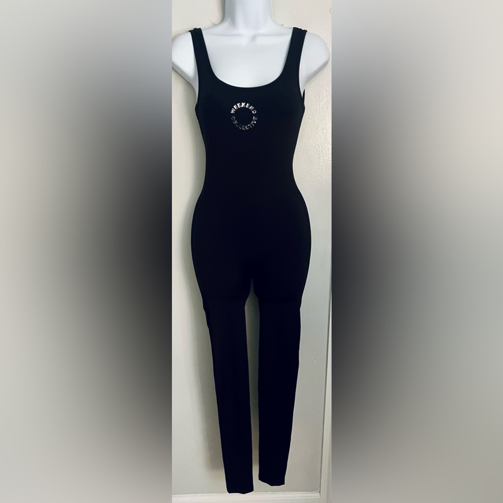 Black Sleeveless Unitard - Gem